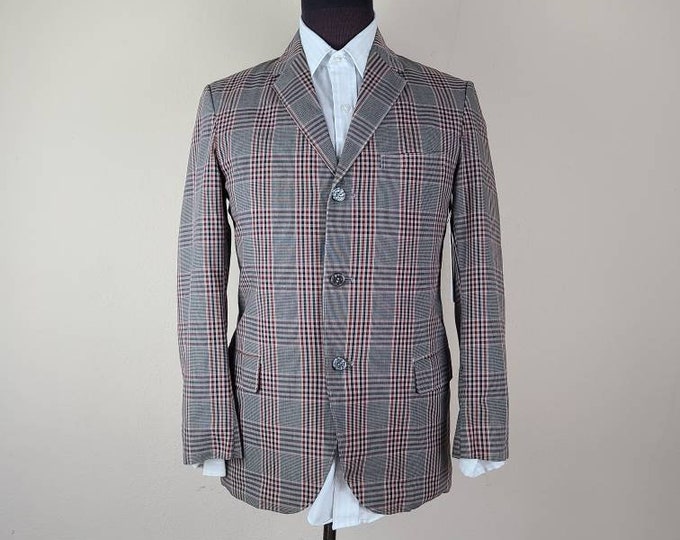 Vintage 1960's langrock Men's Tropical Weight Sport Coat. Modified Glen ...