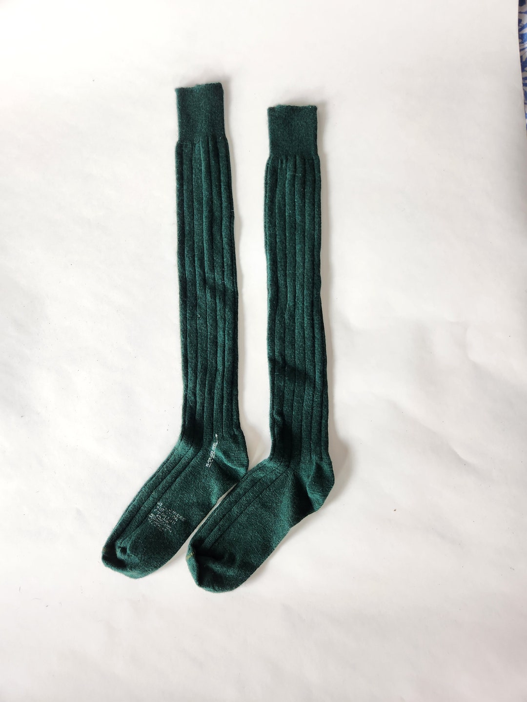 Vintage Knee Socks, 60s, Dk Forest Green, Adult or Teen, Cashmere and ...
