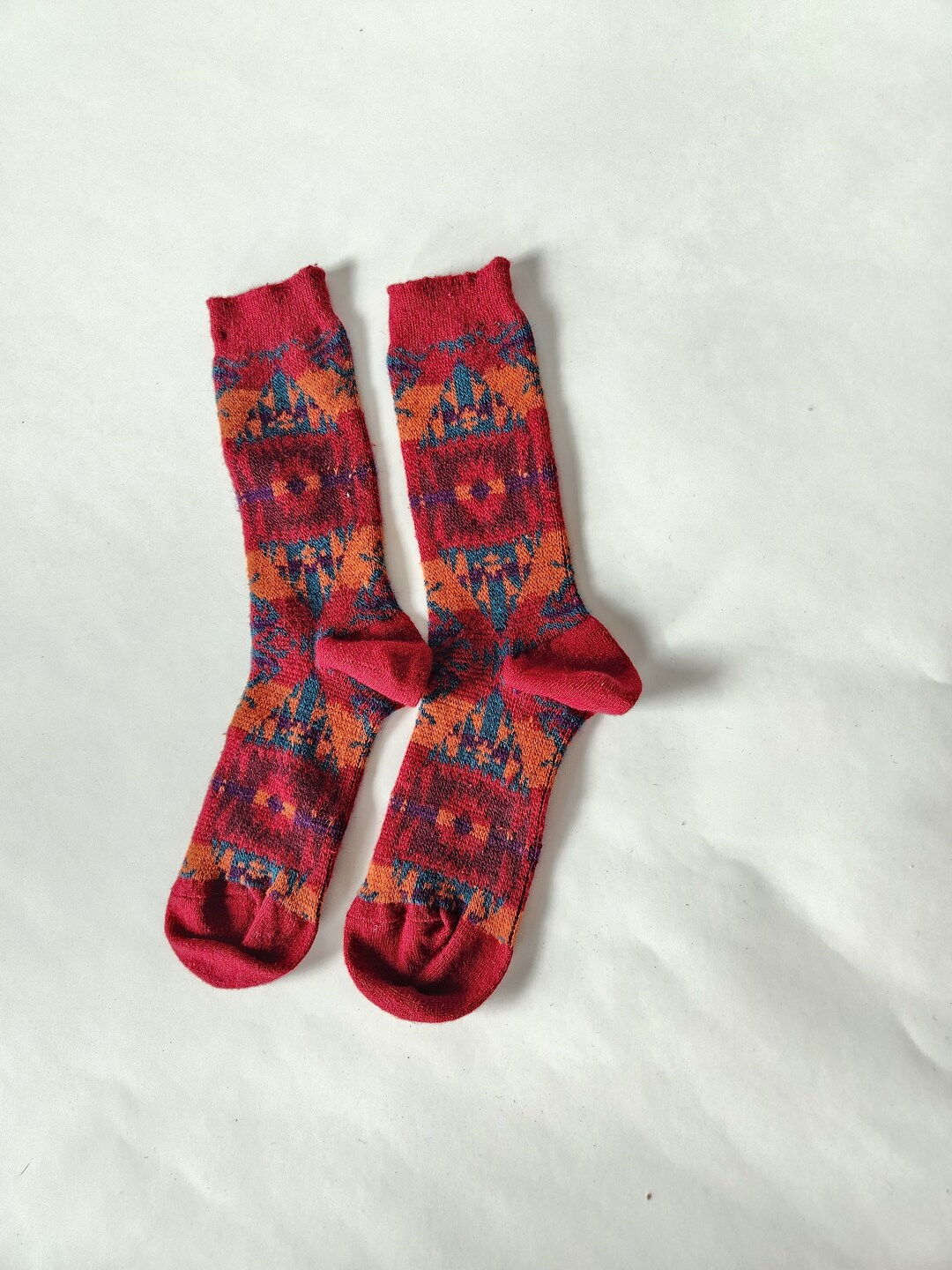 Vintage Socks, 40s 50s, Fair Isle, Adult, Cashmere - Etsy