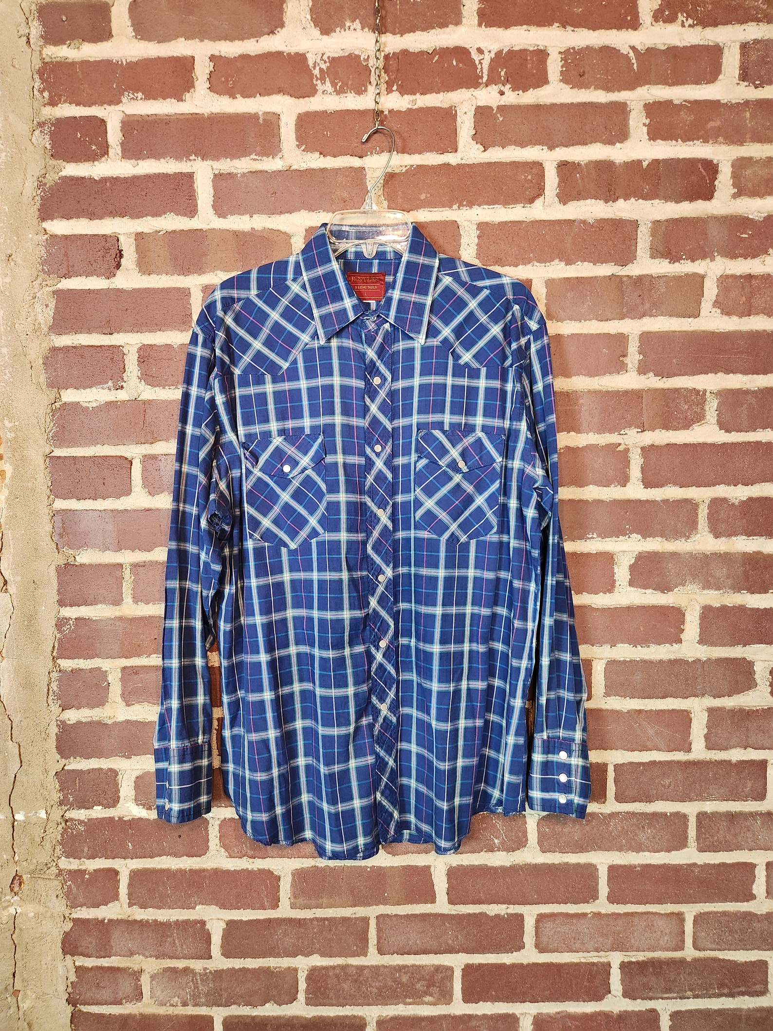 60s 70s Mens Western Style Shirt, Pearl Snaps, Rustler, 16x34, Large ...