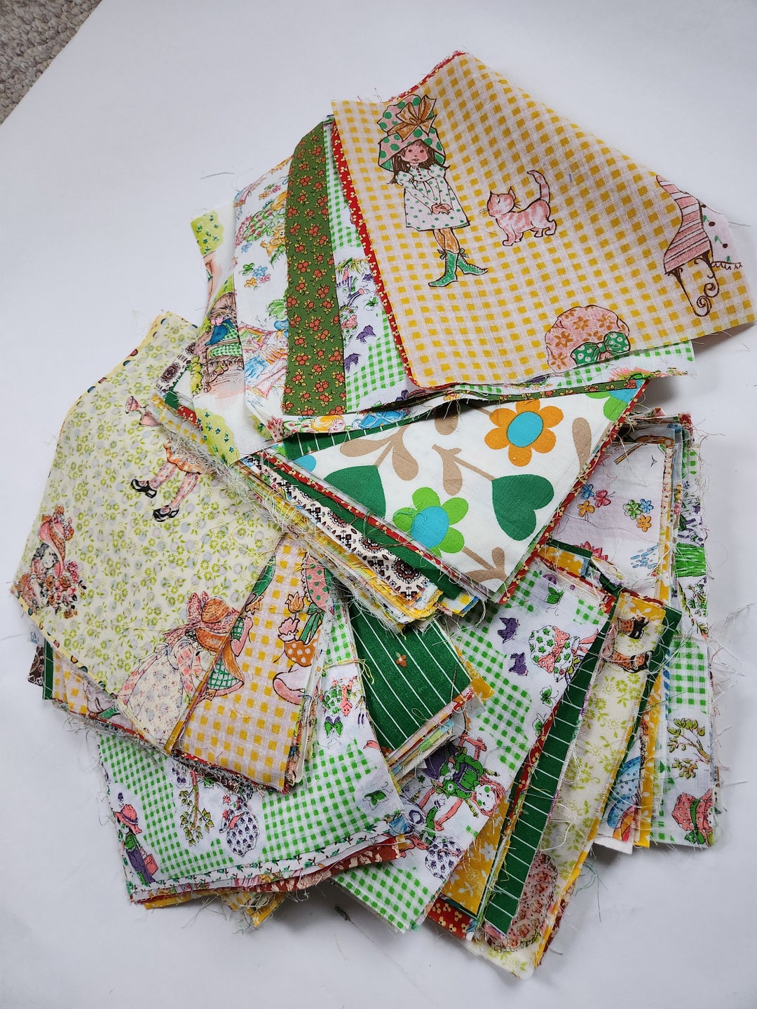 LOT 260 Pc 70s Quilt Squares, Vintage, Rectangular, Pre Cut, 7.75 X 9. ...