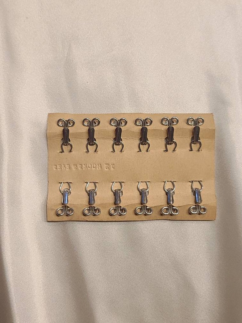 Antique Military Hook and Eye Sets, One Sleeve of 12 Sets, Size No. 8 ...