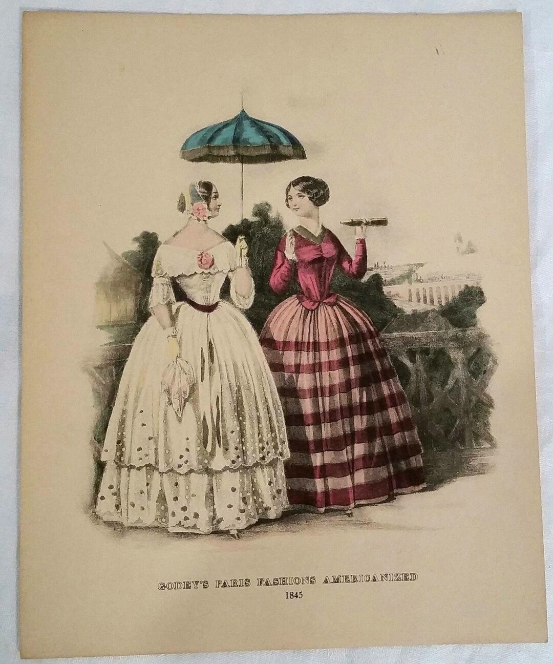 Godey's Print, Hand Colored, 1845, 8 X 10 - Etsy
