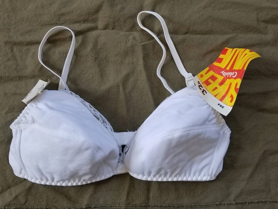 NOS NEW vintage bra 70s white 32B with original tags | Etsy