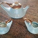 1940s Vintage Aladdin Style Tea Set, 3 Pieces, Turquoise, Aqua and Gold ...