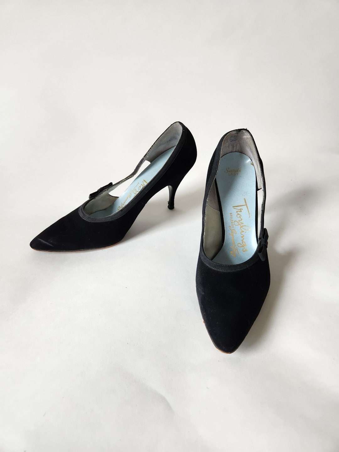 50s 5 Black Stilettos, 50s Pumps, Leather Suede, Black Pumps, Troylings ...