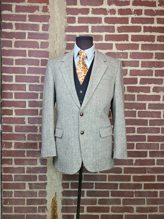 Vintage Tweed Herringbone Mens Gem