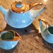 1940s Vintage Aladdin Style Tea Set 3 Pieces Turquoise Aqua - Etsy