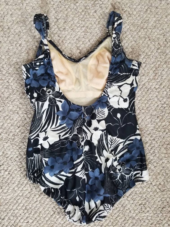 80s bathing suit, 12, like new, Aqua Lily - Gem