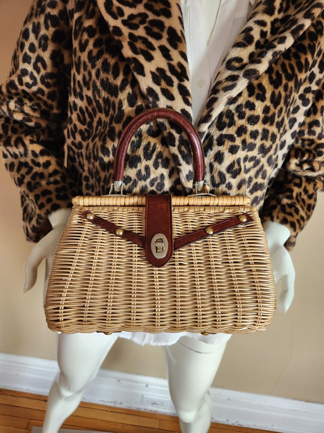 70s Boho Straw Handbag Purse, Top Handle - Etsy