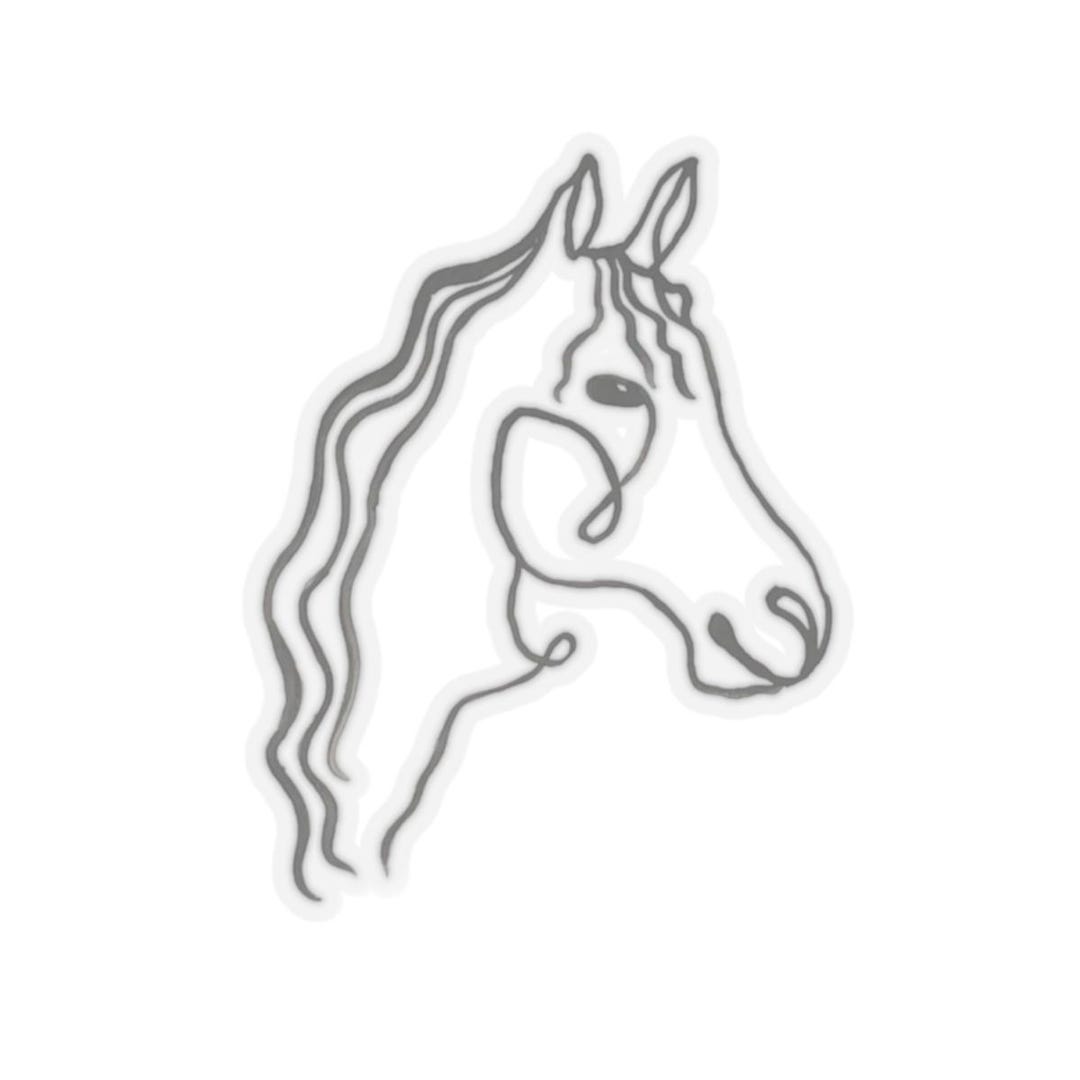 Horse Line Drawing Stickers, Kiss-cut Horse Stickers, Minimalist Horse ...