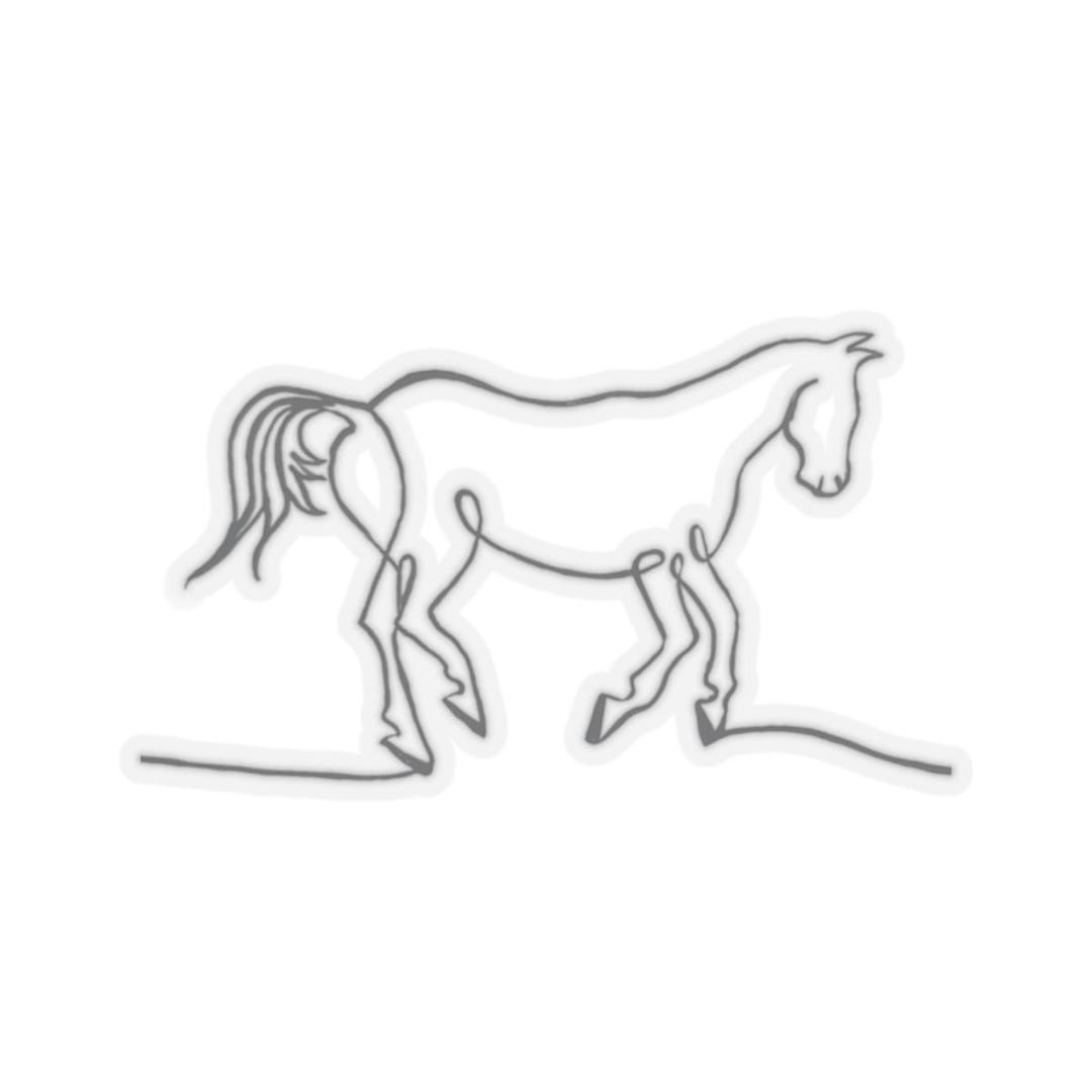 Horse Line Drawing Stickers, Kiss-cut Horse Stickers, Minimalist Horse ...