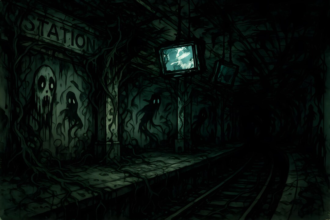 Haunted Subway Art Print – Liminal Horror Illustration (digital ...
