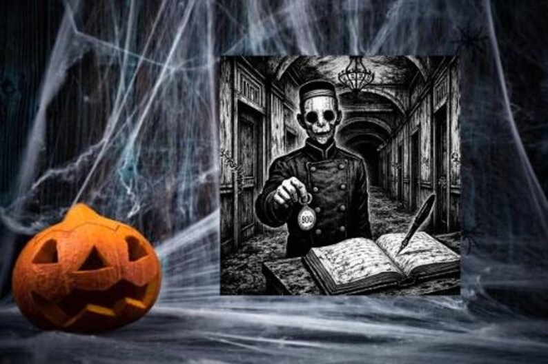 The Haunted Bellhop—creepy Surreal Hotel Horror Wall Art - Etsy
