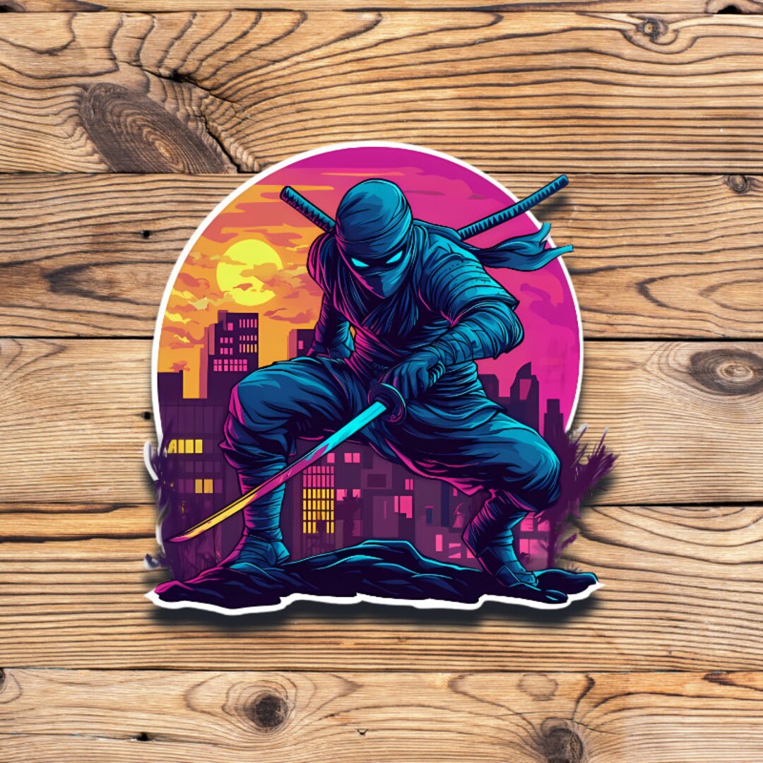 Neon City Ninja Vinyl Sticker, Neon City Ninja Decal, Ninja Waterproof ...