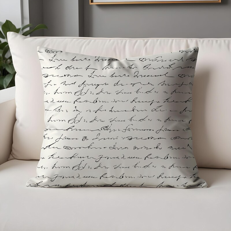 French Script Pillow - Etsy