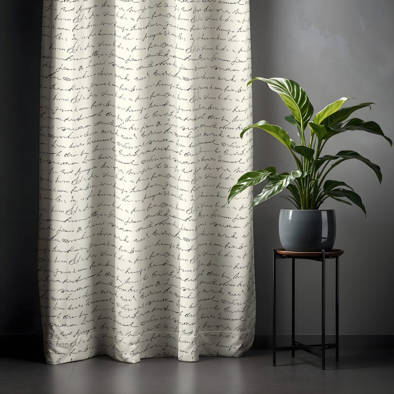 French Script Fabric - Etsy UK