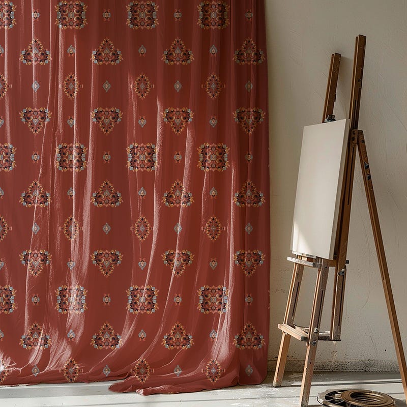 Terracotta Curtain - Etsy
