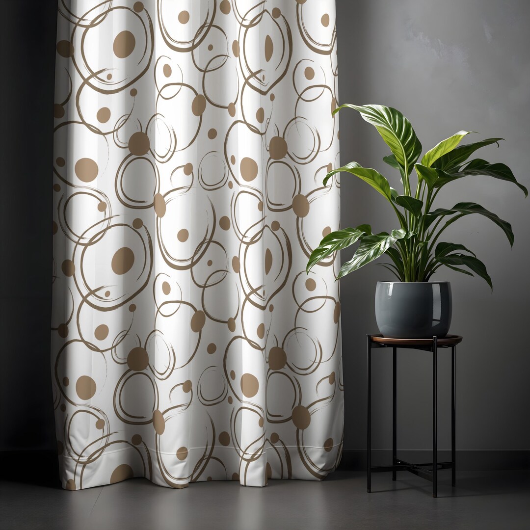 Modern Circle Pattern Curtain - Abstract Geometric Drapes for Stylish ...