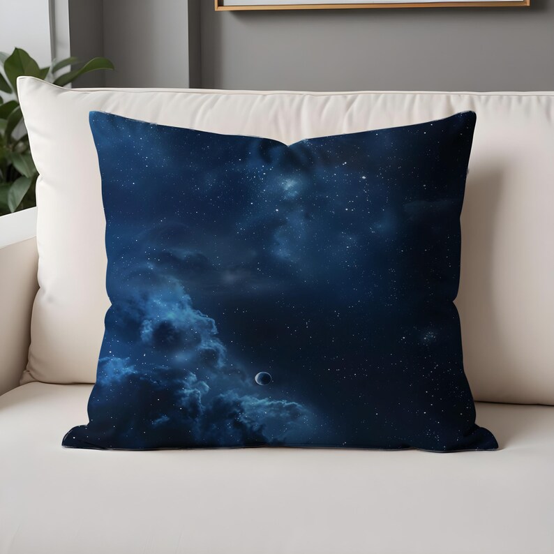 Galaxy Night Sky Pillow Cover: Deep Blue Starry Cushion - Etsy