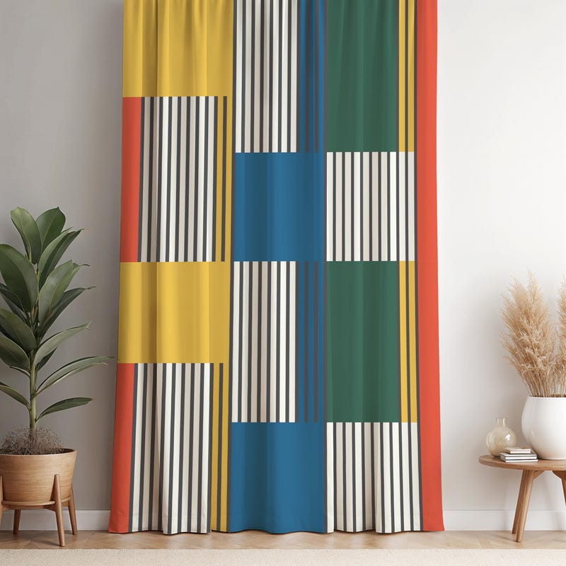 Color Block Drapes - Etsy