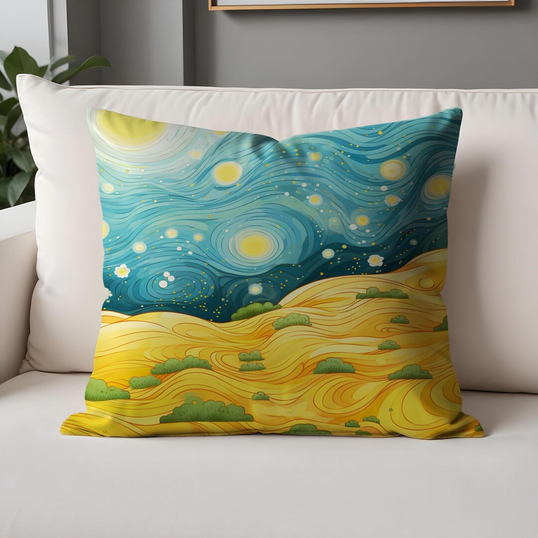 Van Gogh Starry Night Pillow Cover: Artistic Home Decor Cushion - Etsy