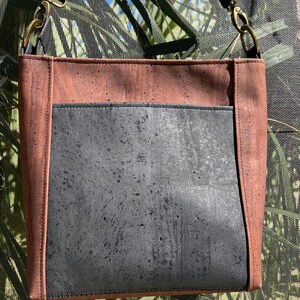 CORK Crossbody Purse: Black and Chocolate Brown CORK Two Zip Hipster - Etsy
