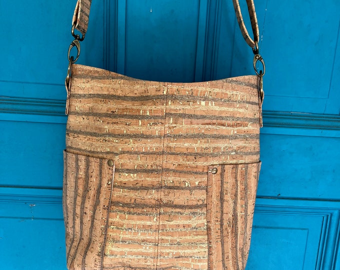Small CORK Crossbody Purse With Front Pocket in Shimmery unicorn Roots ...