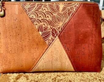 Small CORK Crossbody Purse With Front Pocket in Shimmery unicorn Roots ...