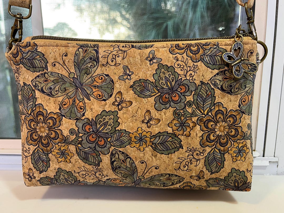 Small Butterfly Cork Crossbody Purse With Adjustable Strap - Etsy
