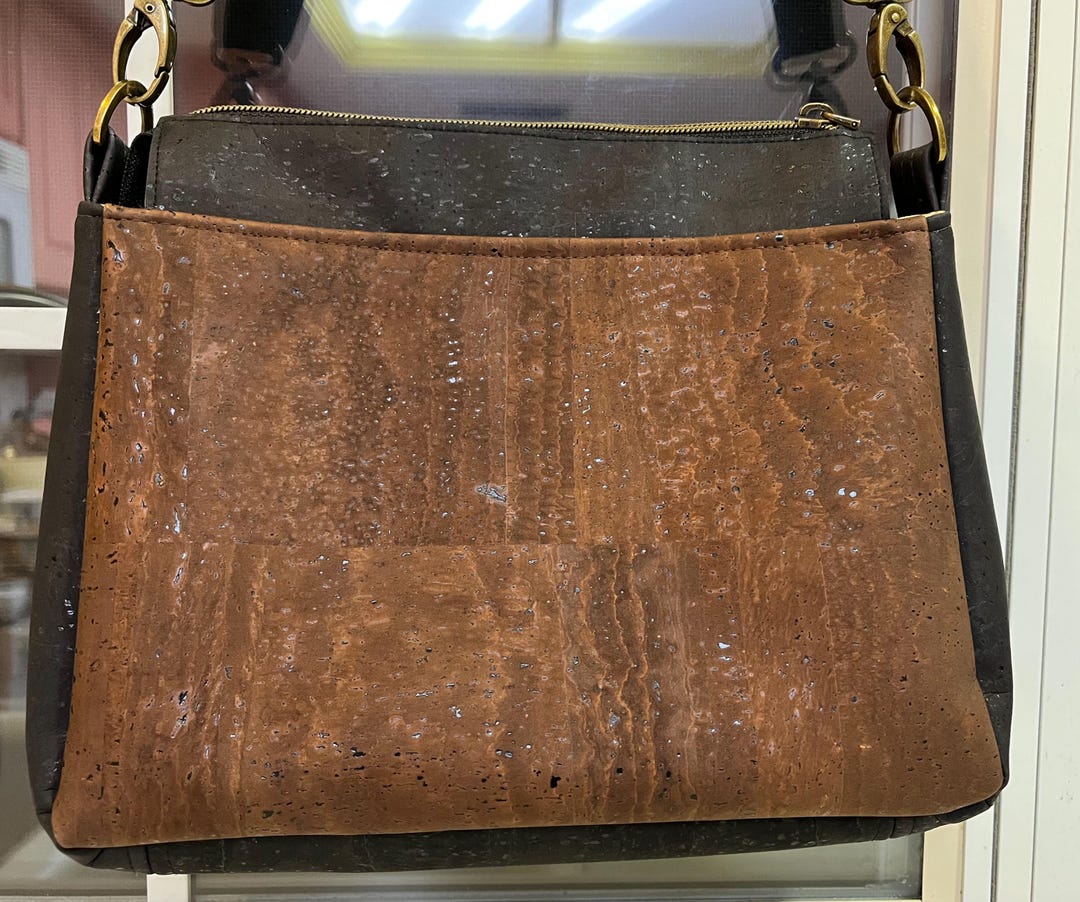 CORK Crossbody Purse in Chocolate Brown and Black, Plover Pouch** - Etsy