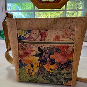 Cork Crossbody Two Zip Hipster Purse With Waterflower Pockets - Etsy
