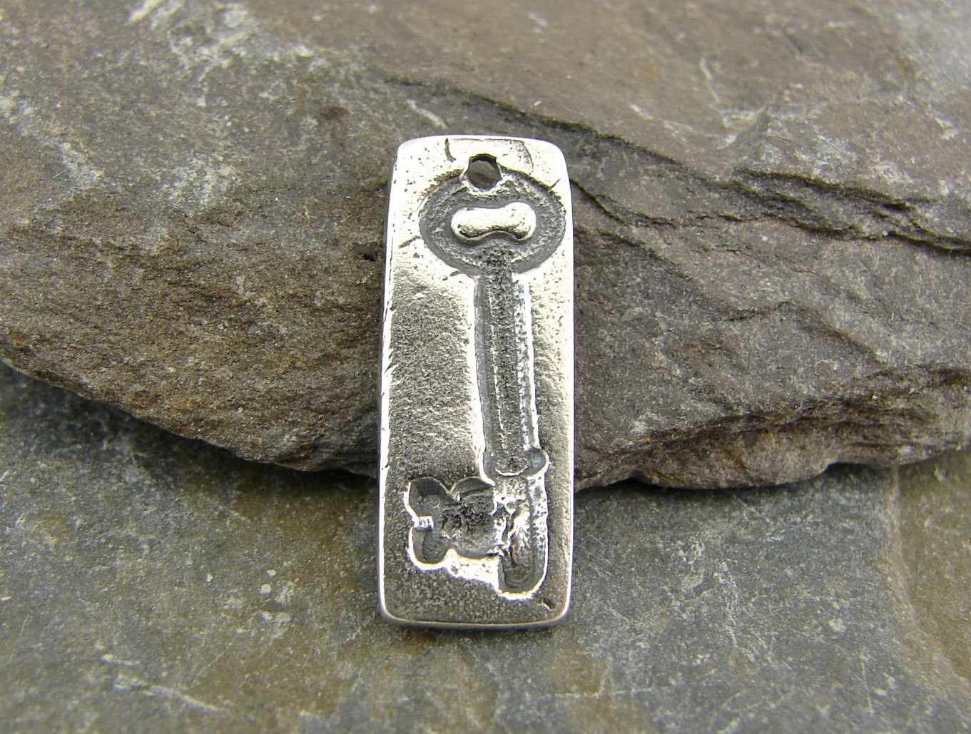 Skeleton Key Artisan Sterling Silver Rectangle With A Key | Etsy
