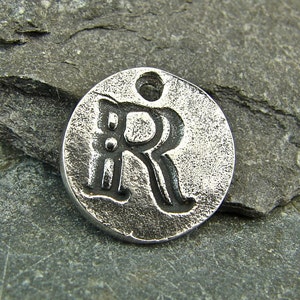 Antique Font Monogram Initial - Letter R - Rustic Artisan Sterling ...