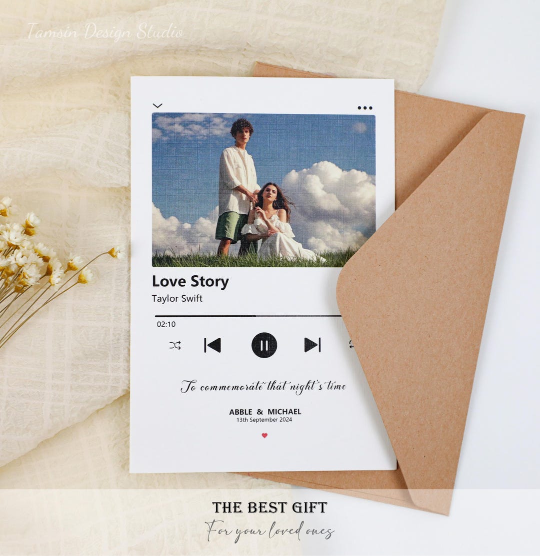 Song Lyric Card Perfect for Wedding, Anniversary Card,personalised Song ...