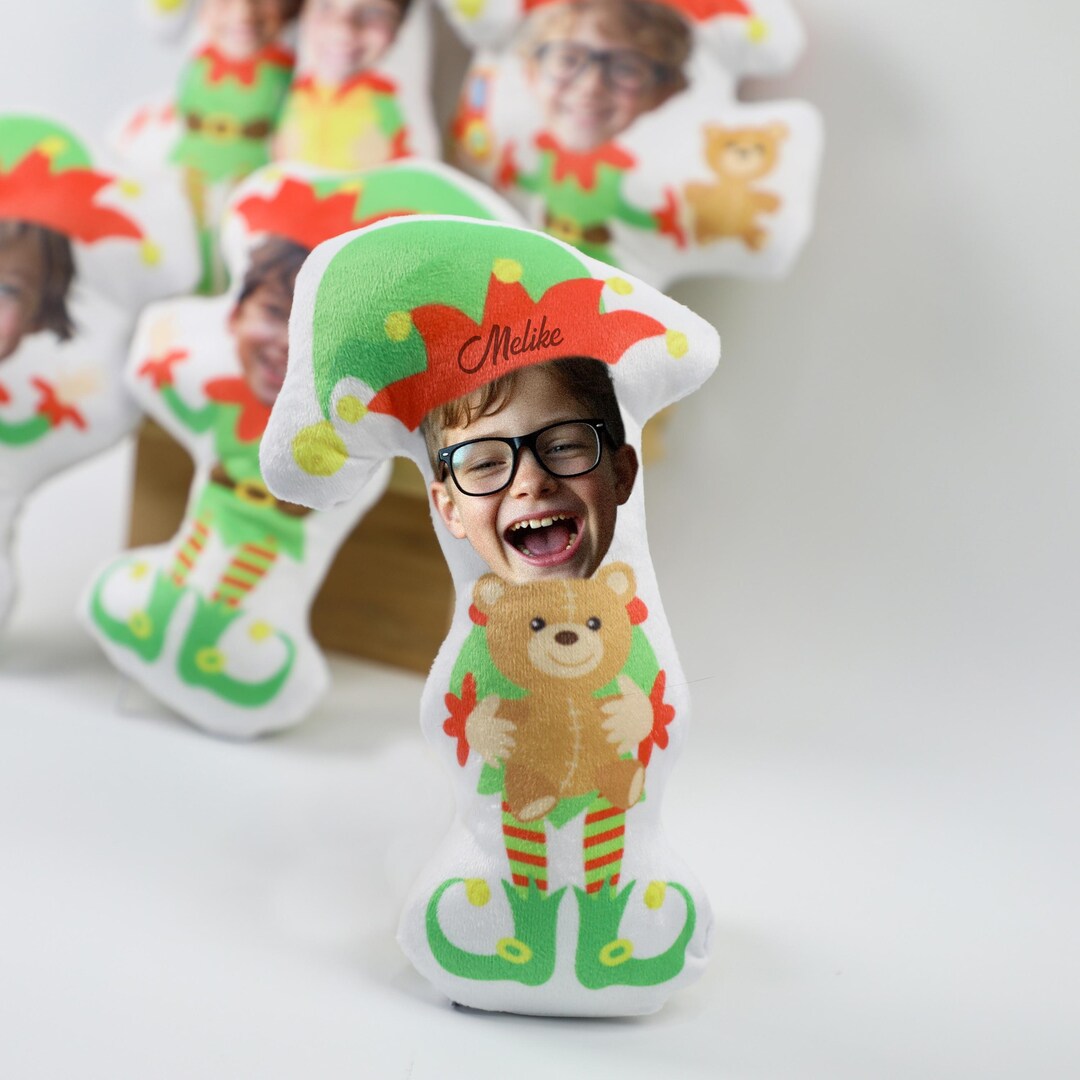 Personalized Name Photo Pillow Custom Elf Doll Face Pillow Personalized ...