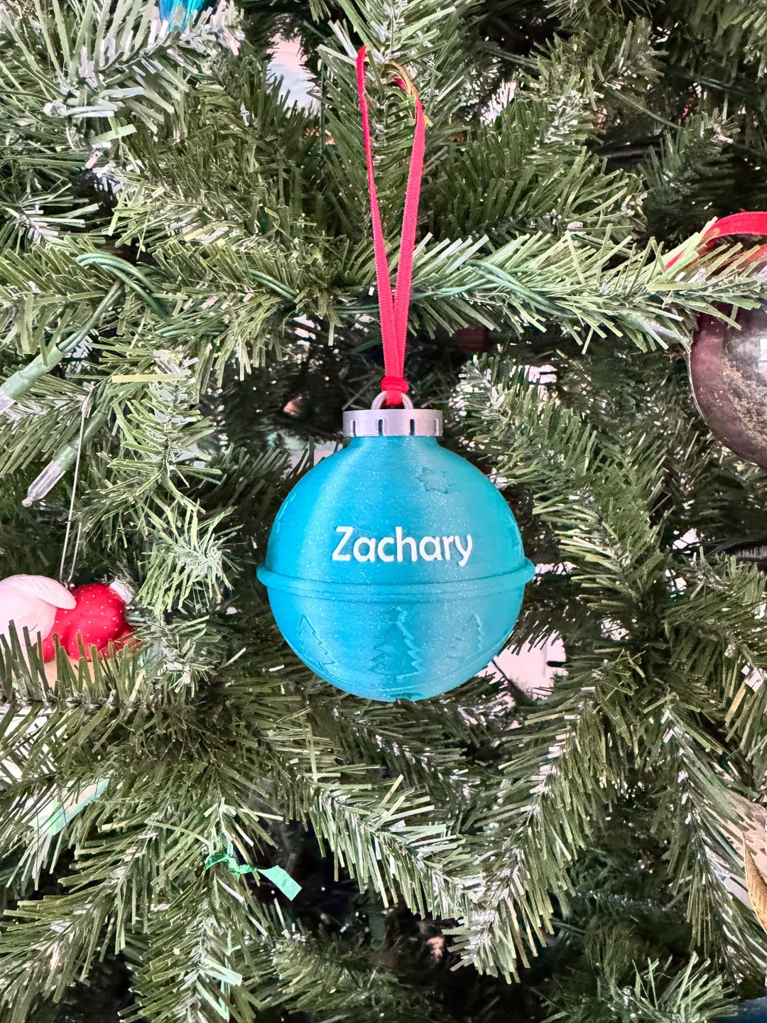 Personalized Name Jingle Bell Ornament | Snowflake & Tree Design ...