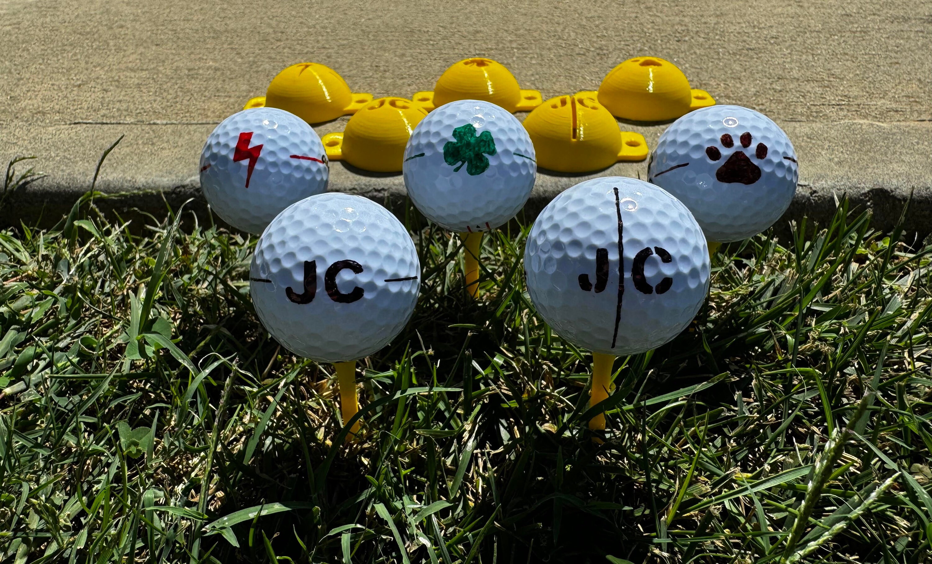 Personalized Golf Ball Stencil | 3D Printed Initials Tracer Tool Marker ...