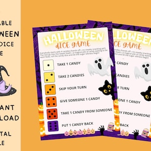 Halloween Candy Dice Game: Printable Classroom Activity (PDF) - Etsy