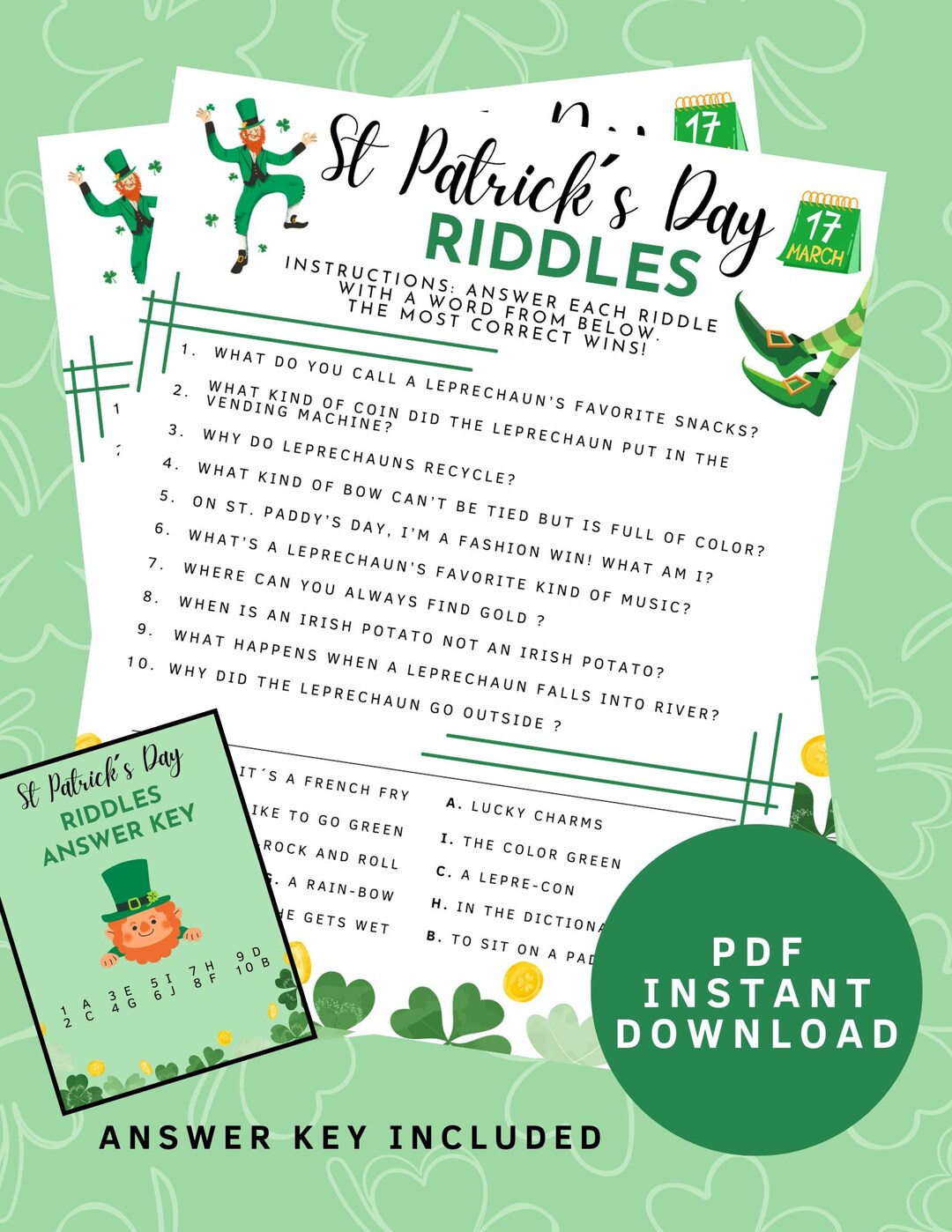 St Patrick's Day Riddles for Kids, St Paddy's Day Jokes, St Patricks ...