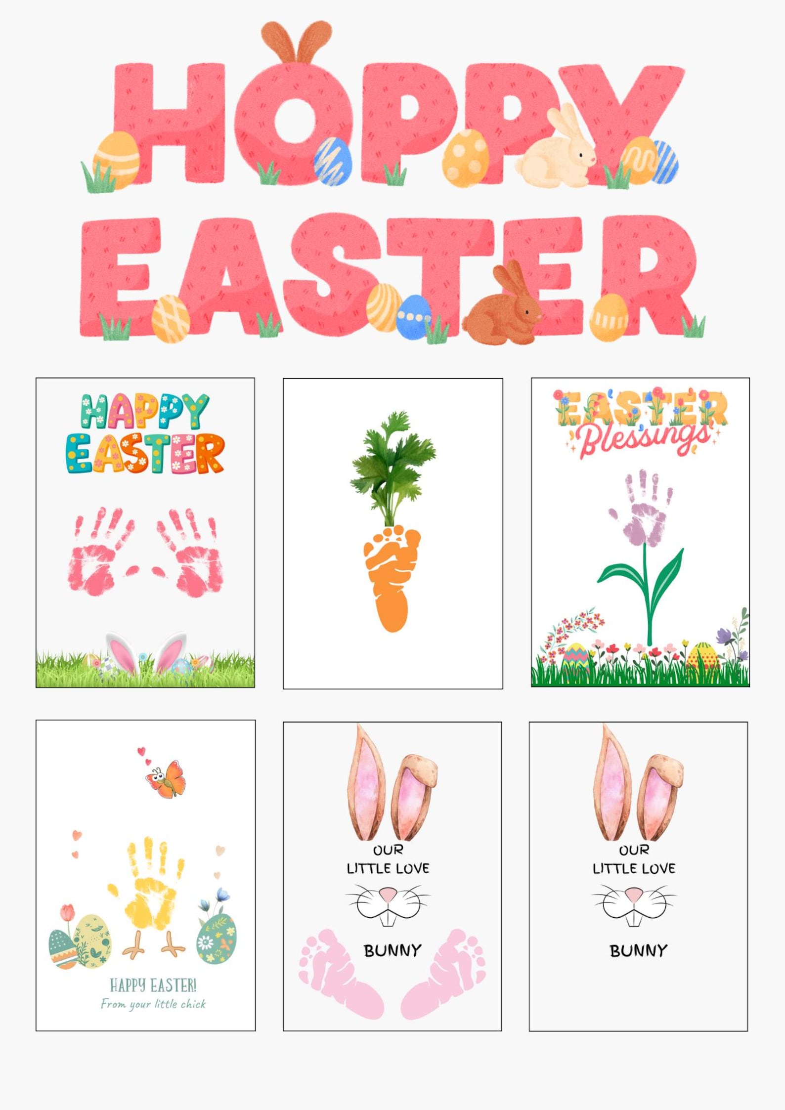 Easter Handprint Footprint Bundle Craft, Easter Handprint Art ...
