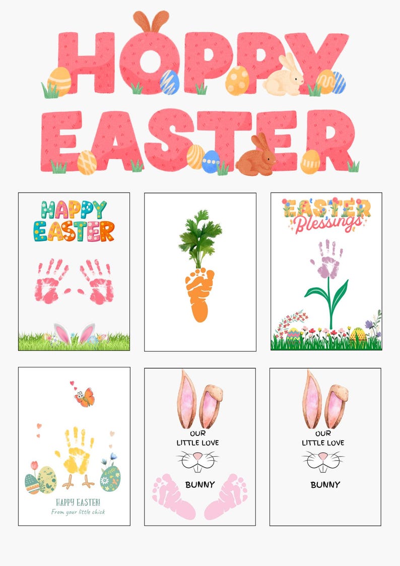 Easter Handprint Footprint Bundle Craft, Easter Handprint Art ...