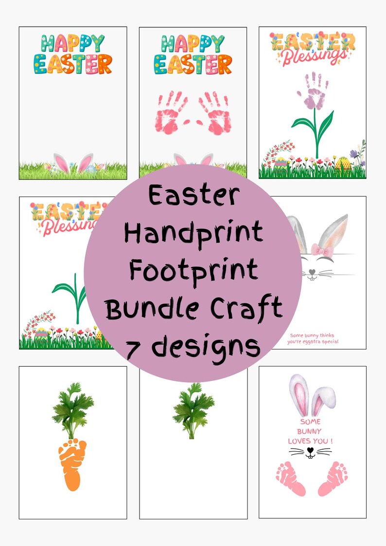 Easter Handprint Footprint Bundle Craft, Easter Handprint Art ...