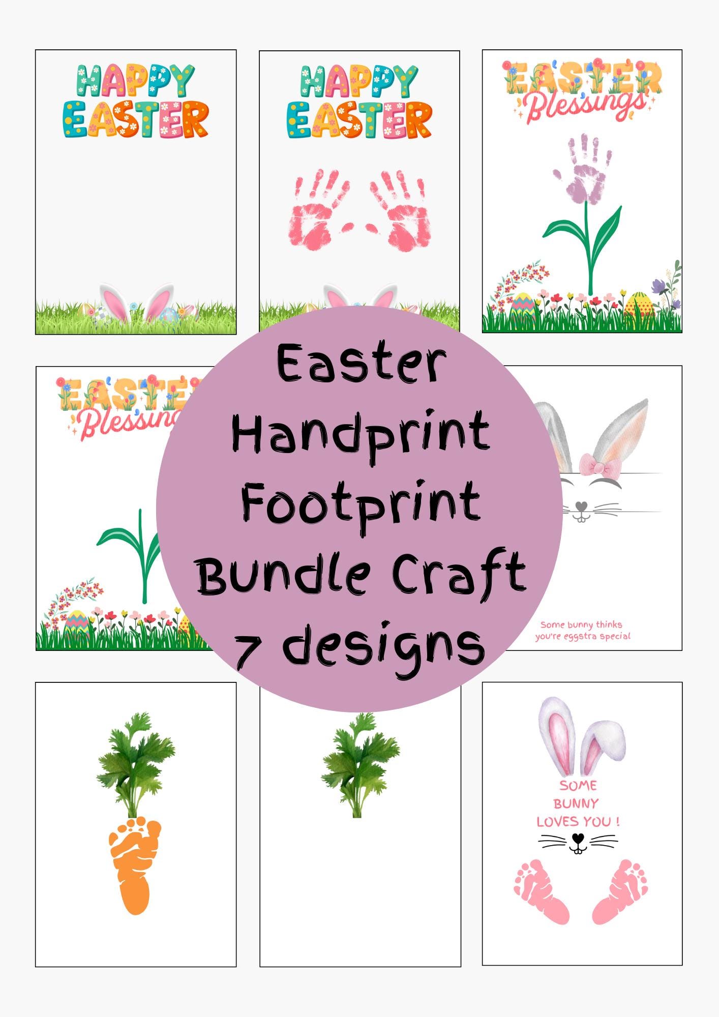 Easter Handprint Footprint Bundle Craft, Easter Handprint Art ...