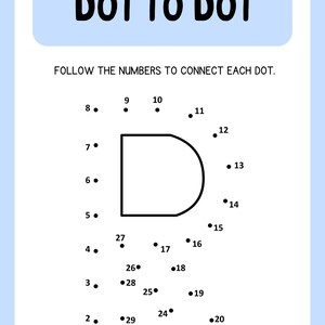 Alphabet Dot to Dot: Uppercase & Lowercase (PDF Pattern) - Etsy