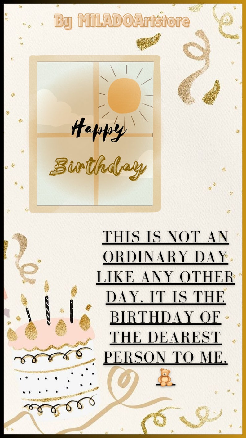 Happy Birthday Printable Card Printable Birthday Card Instant Digital ...
