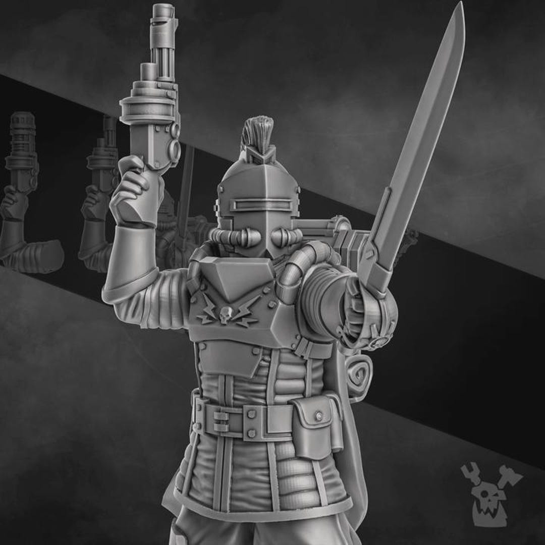 3D Printed Dawnguard Squad Commander - Grimdark - Dakkadakka Miniatures - Etsy