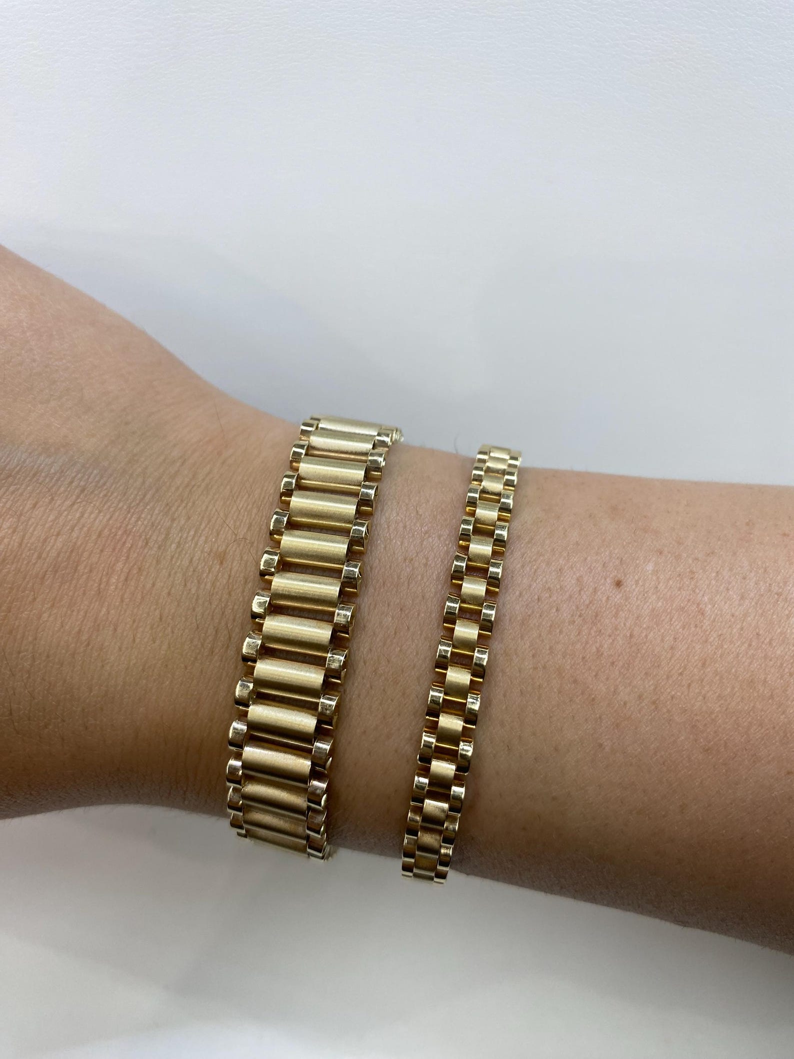 14K Solid Yellow Gold Watch Link Bracelet - Etsy
