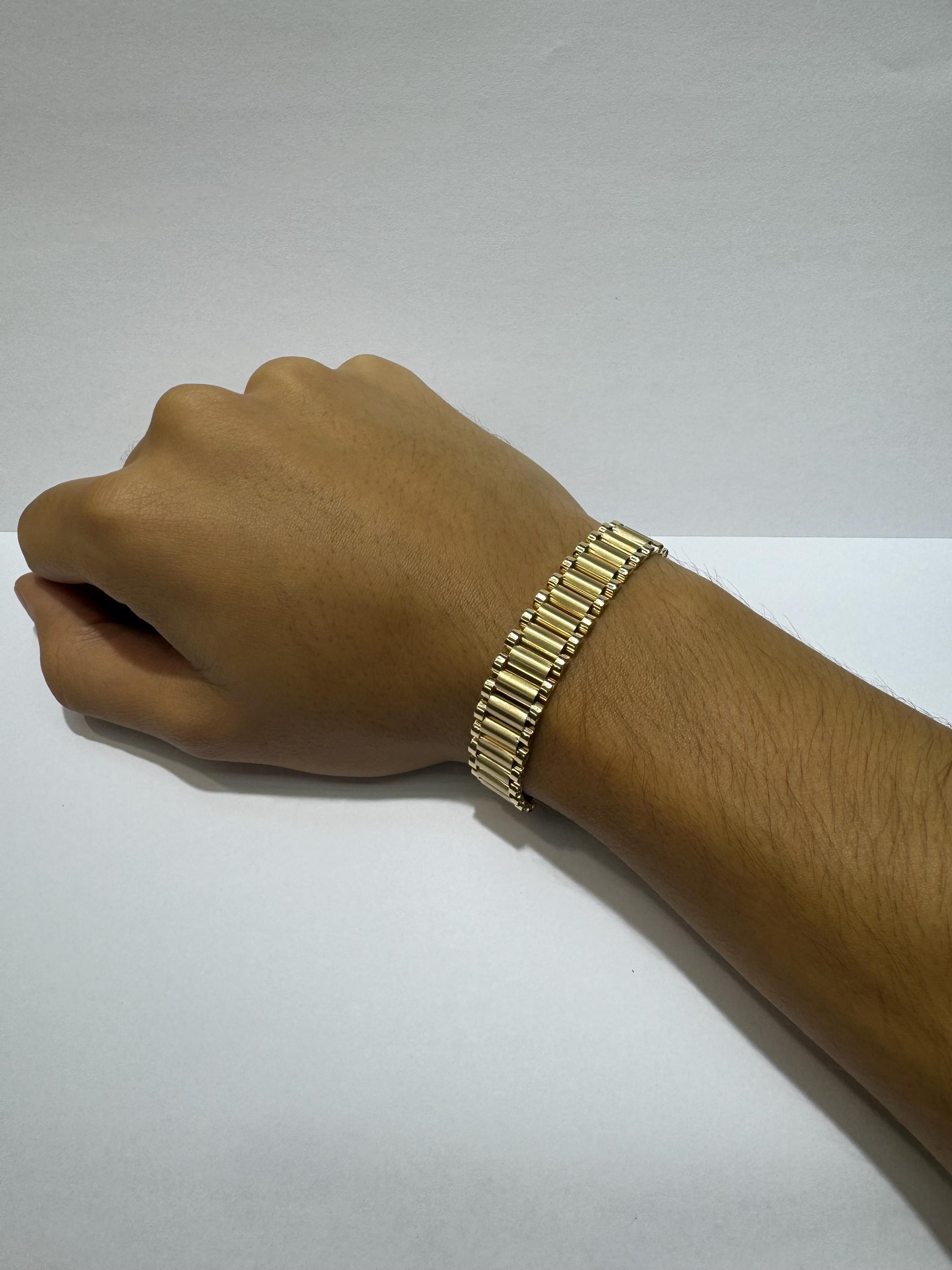 14K Solid Yellow Gold Watch Link Bracelet - Etsy