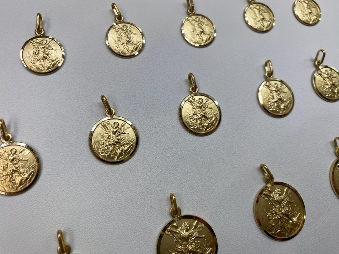 Saint Michael Metal 14k Yellow Gold - Etsy